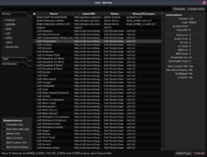 Once done adding your plugins, they will show up in Carla Rack.